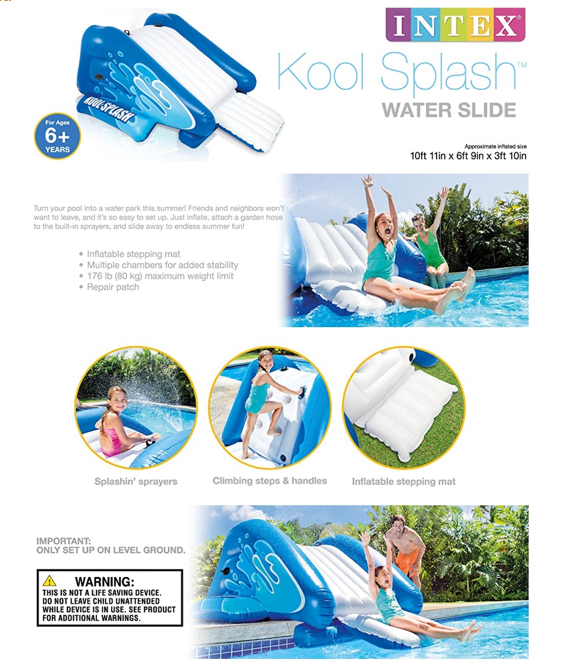 Intex Kool Splash Inflatable Play Center Swimming Pool Water Slide